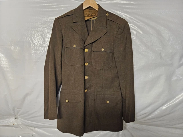 WW2 US ARMY Enlisted Class A Dress Uniform Jacket 37L GOOD CONDITION ...