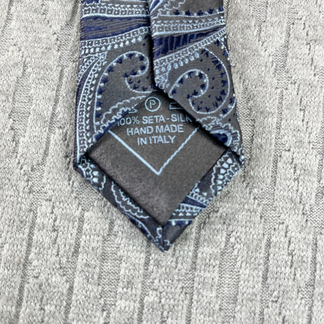 BRIONI SILK NECKTIE Paisley Pattern Luxury Handmade in Italy 5ft.X3 1 ...