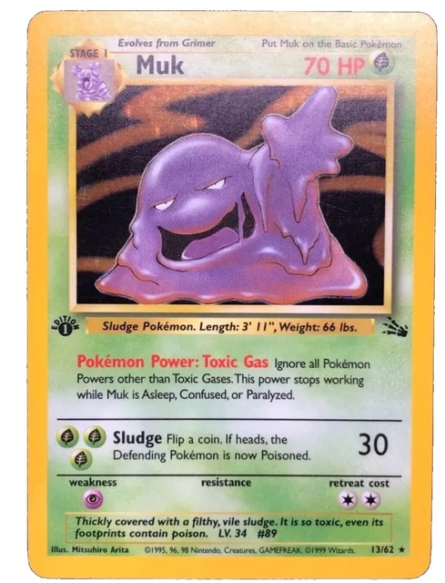 POKEMON MUK 13/62 Holo Edition 1 Fossile English EUR 70,00 - PicClick FR