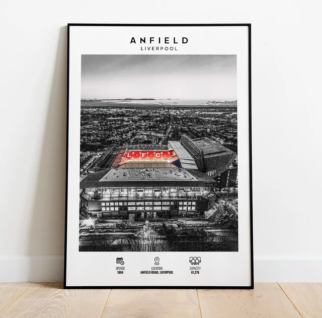 ANFIELD PRINT PHOTO Poster Squad 2024 2025 Salah Liverpool Stadium Wall ...
