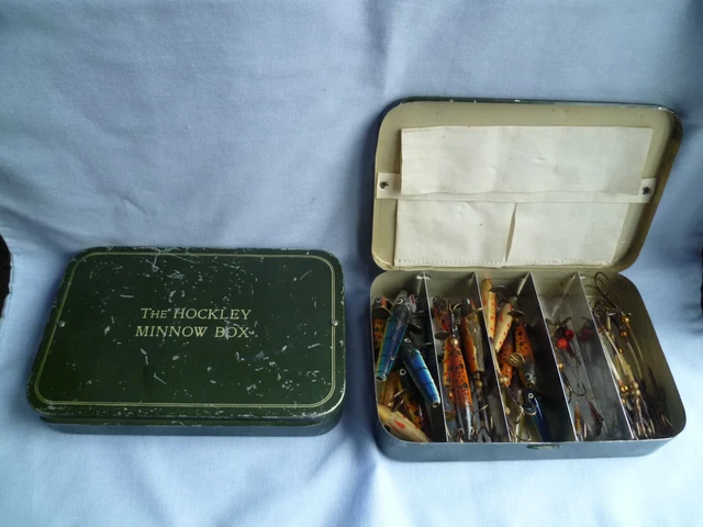 2 VINTAGE RICHARD Wheatley Hockley Minnow Box With Lures By Abu Mepps ...