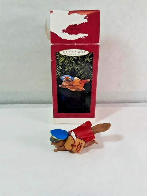 VINTAGE HALLMARK &AIR Express" Flying Squirrel Delivering Mail Ornament ...