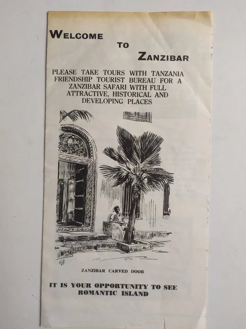 WELCOME TO ZANZIBAR Vintage Tourist Leaflet / Map EUR 4,09 - PicClick IT