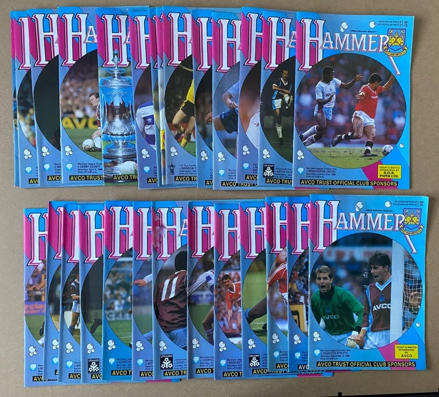 COLLECTION OF 27 x West Ham home programmes from season 1988-1989 £4.36 ...