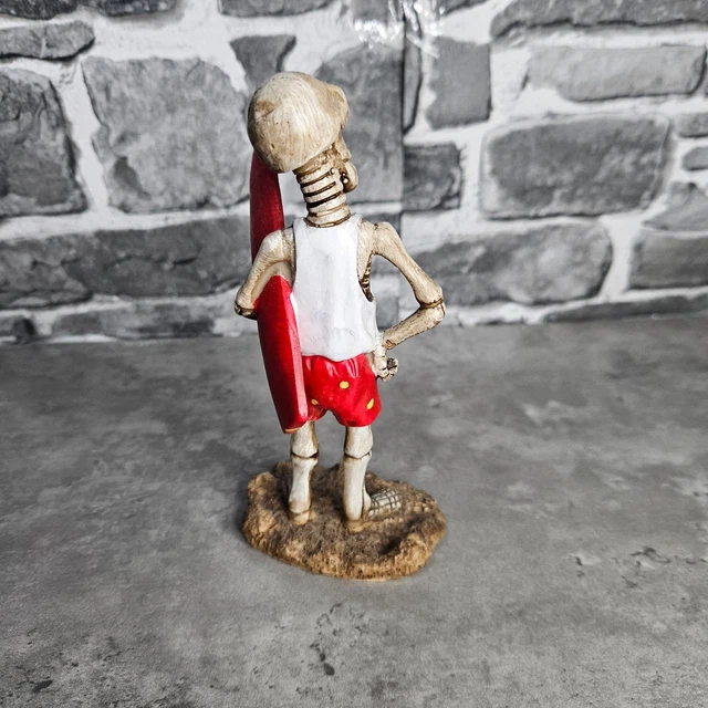 FUNNY NOVELTY SKELETON Surfer Figurine Ornament Goth Gift FREE POST £10 ...