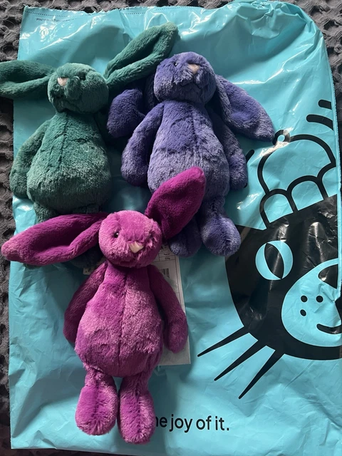 JELLYCAT BUNNY BUNDLE Saffyre, Allium, Teal Bunny BNWT 100% Genuine Rare £73.48 - PicClick UK