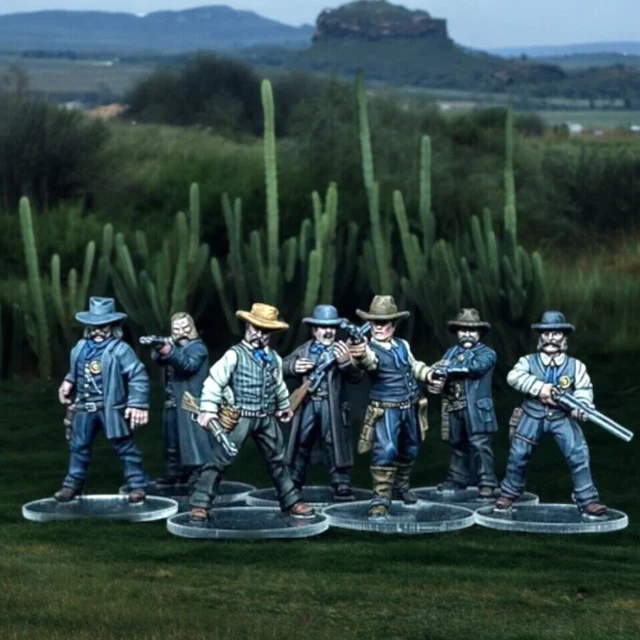 WILD WEST WARGAMES Collectors Figures 28mm US Marshals on Foot ...