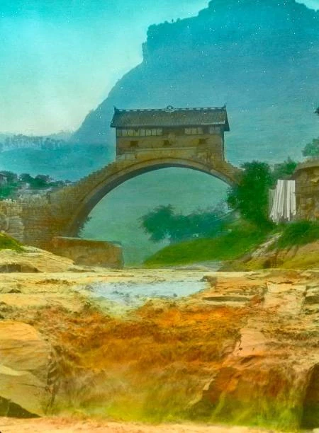 BRICK BRIDGE SPANNING the Wanhsien River Sichuan China 1917 OLD PHOTO ...