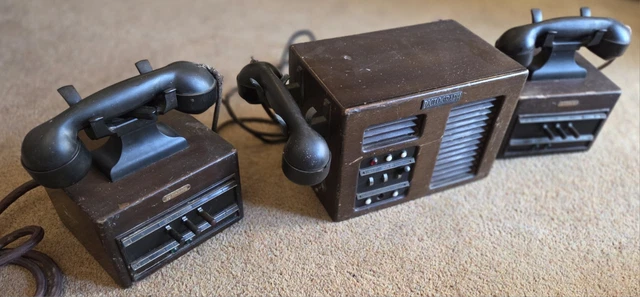 1930'S 40'S ANTIQUE VINTAGE Dictograph Vintage Telephone Intercom ...