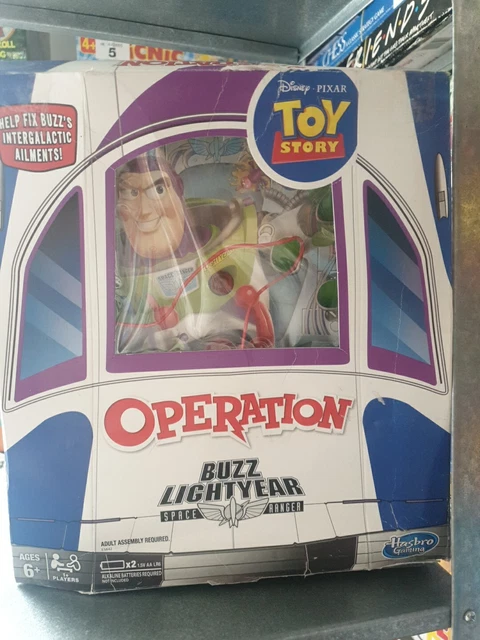 002. HASBRO OPERATION Buzz Lightyear Toy Story Board Game Kids WORKING ...
