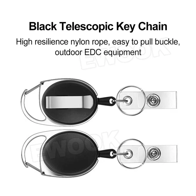 RETRACTABLE LANYARD ID Card Holder Business Badges Security Pass Reel ...