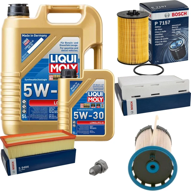 BOSCH INSPECTION SET 6 LIQUI MOLY Longlife 3 5W-30 pour Audi Q3 2.0 EUR 158,79 - PicClick FR