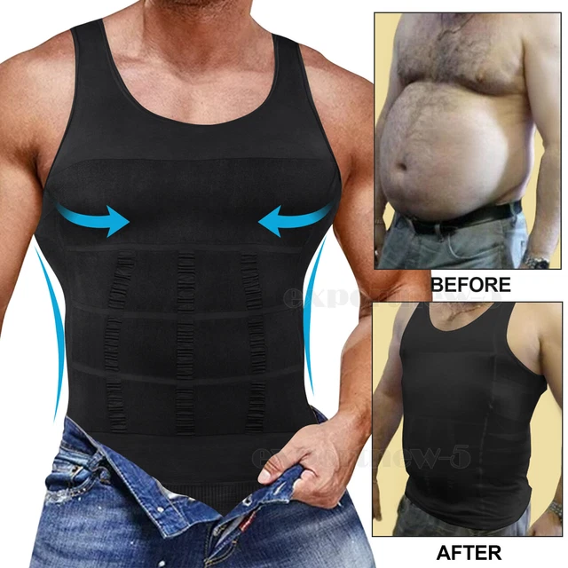 MEN SLIMMING BODY Shaper Belly Chest Compression Vest Tummy Control ...
