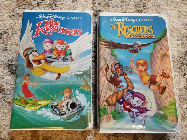 DISNEY THE RESCUERS & Rescuers Down Under VHS Clamshell Sealed Black ...