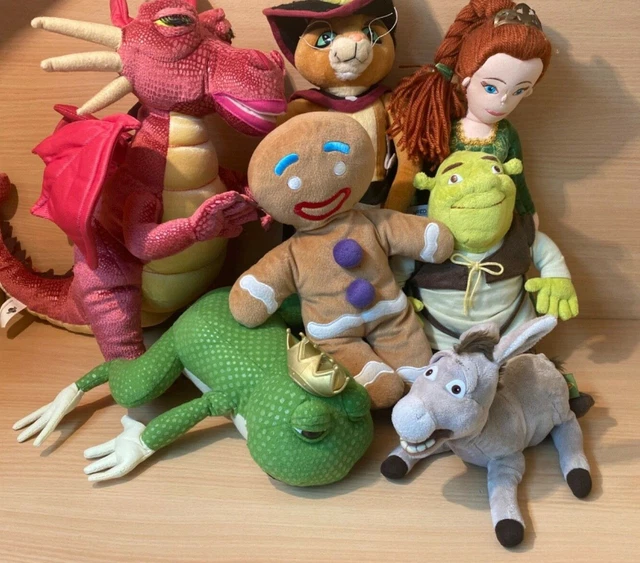 DREAMWORKS SHREK SOFT Toy Bundle Shrek Fiona Donkey Puss Dragon Gingy ...