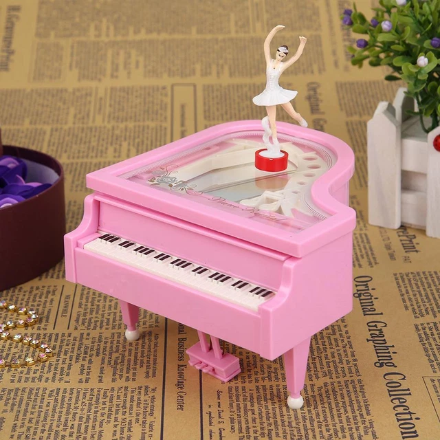 ROMANTIC PIANO MODEL Dancing Ballerina Music Box Clockwork Musical ...