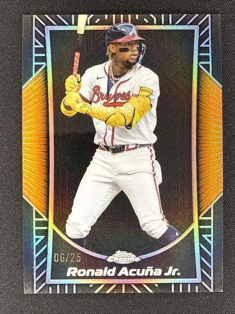2025 TOPPS CHROME Ronald Acuna Jr Shadow Etch ORANGE /25 SE-3 Atlanta ...