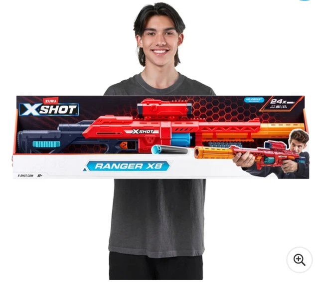 XSHOT EXCEL RANGER X8 Blaster by ZURU Playset - Kids Toy Machine Gun ...