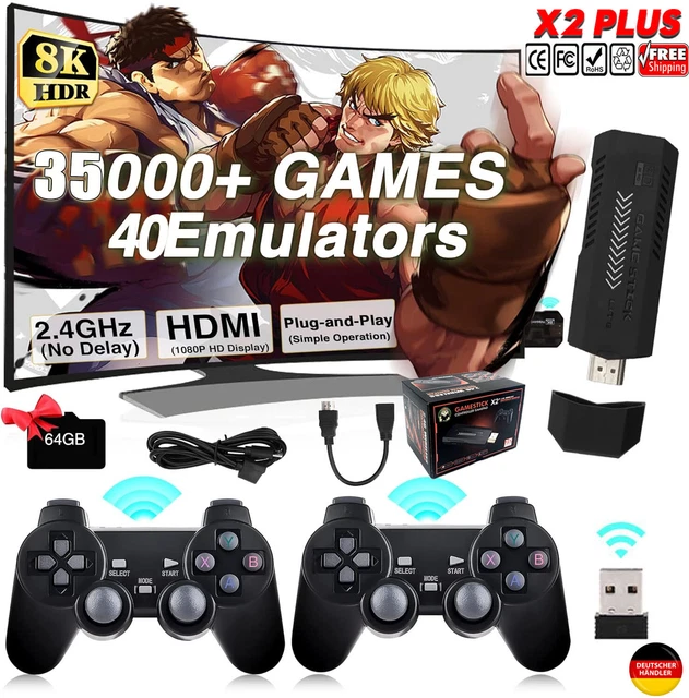 35000+ 4K HDMI TV Video Game Stick Retro Gaming Console +2 Wireless ...