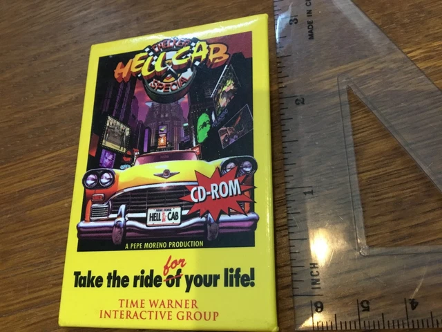 CHECKER HELL CAB Special Cd-Rom Time Warner Interactive Pinback Button ...