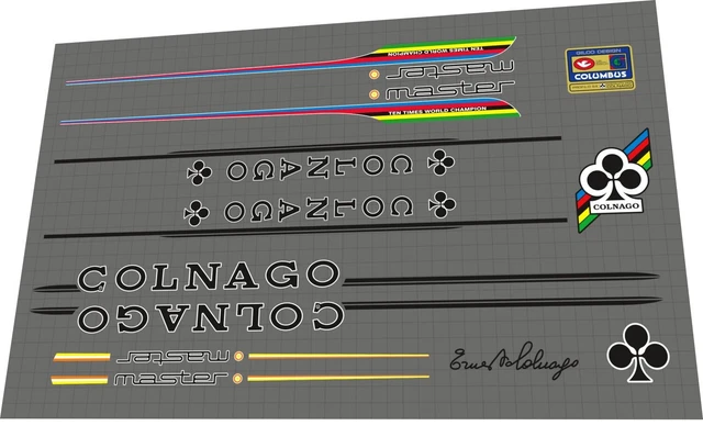 COLNAGO MASTER GILCO Frame Decal Set Black / White Contour £34.01 ...