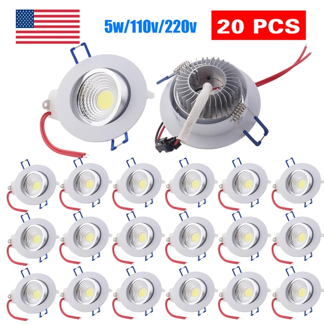 10/20PCS COB DIMMABLE 5w Downlight LED Recessed Ceiling Panel Light ...