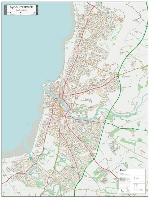 WALL MAP OF AYR and PRESTWICK - AYR STREET MAP - Wall Map Series ...