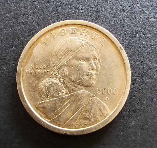 2000-D SACAGAWEA ONE Dollar Coin U.S Liberty - Gold color £2,500.00 ...