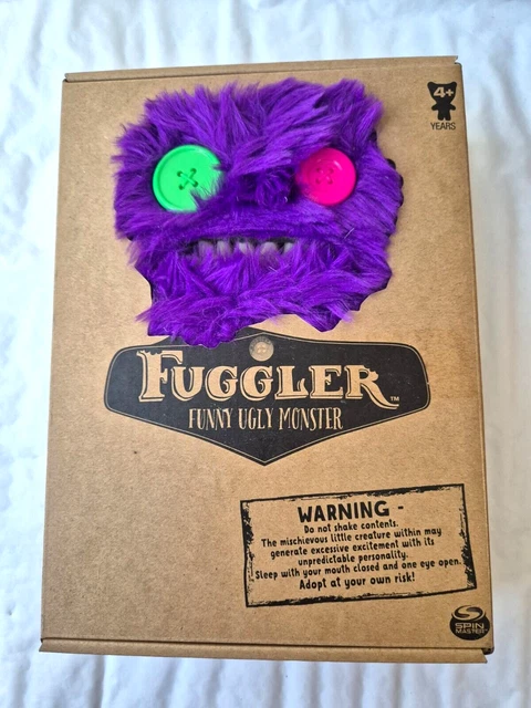 9& FUGGLERS FUNNY Ugly Monsters Grumpy Grumps Purple Fur Soft Plush Toy ...