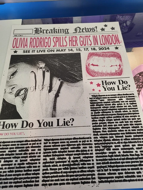 OLIVIA RODRIGO POSTER o2 Arena London May 2024 £95.00 - PicClick UK