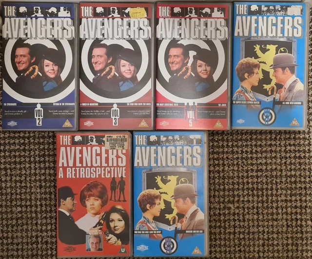 6 THE AVENGERS VHS, Job Lot TV Series, Patrick MacNee, Diana Rigg, FREE ...