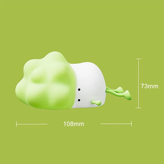 CABBAGE NIGHT LIGHT Three Levels Light Adjustment Silicone Lamp Bedroom ...