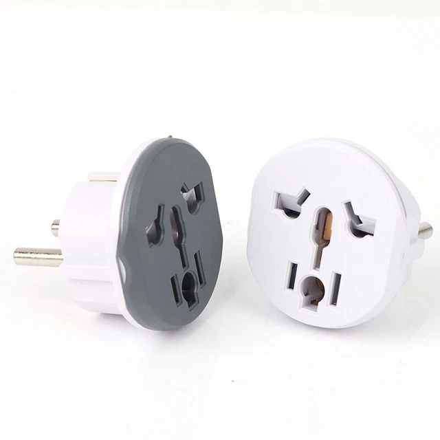 UNIVERSAL EU PLUG Converter 2 Round Pin Socket AU US UK CN To EU Wall ...