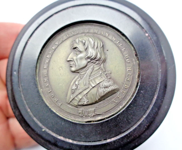 19TH CENTURY C1850 BOIS DURCI LORD NELSON SNUFF BOX WITH SHIPWRECK ...