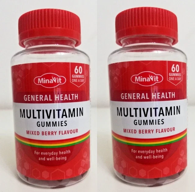 2 X MINAVIT Multivitamin Gummies Mixed Berry Flavour One A Day ...