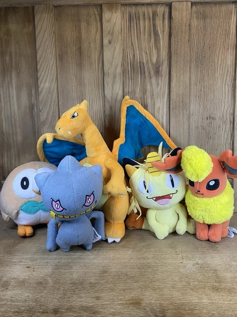 POKEMON OFFICIAL PLUSH soft toy bundle; Banette, Meowth, Flareon ...