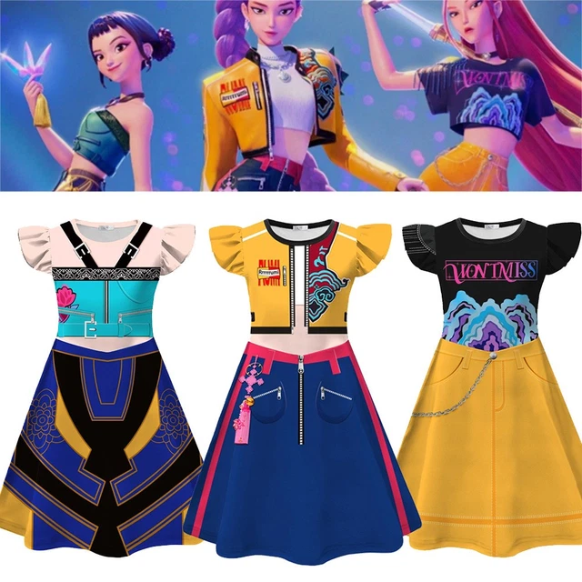 KPOP DEMON HUNTERS Rumi Mira Zoey Kids Girls Cosplay Costume Party Fancy Dress £6.99 - PicClick UK