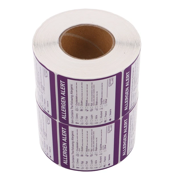 2 ROLLS ALLERGEN Label Food Labels Symbol Stickers Identification $44. ...