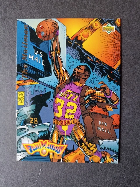 KARL MALONE FANIMATION The Mailman Utah Jazz Upper Deck 1993 NBA card n ...