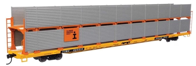 WALTHERS HO ~ Illinois Central 89' Auto Rack ~ Bi-Level ~ TTBX 965654 ...