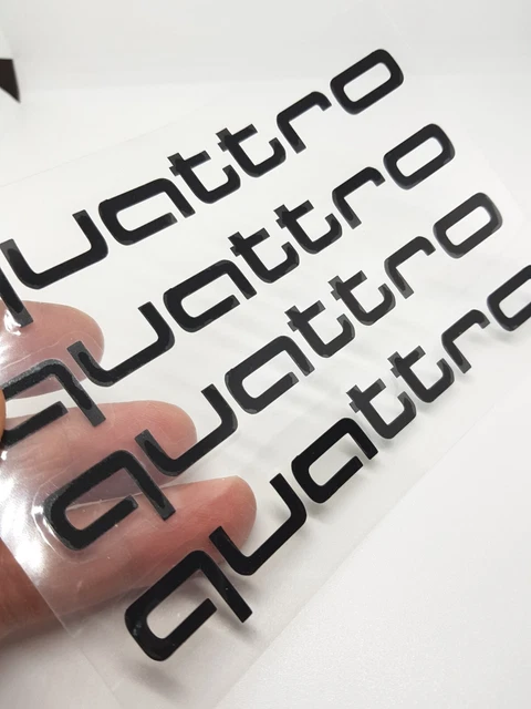 QUATTRO LOGO SCHRIFTZUG Emblem Aufkleber Audi Sticker Glänzend Auto ...