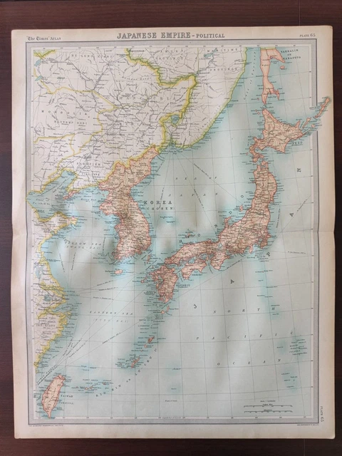VINTAGE ORIGINAL MAP-FROM "The Times Atlas Of The World"-Japanese ...