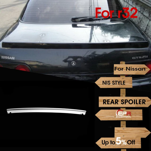 FRP FIBER NIS Style Rear Trunk Spoiler Stick On For Nissan Skyline R32 ...