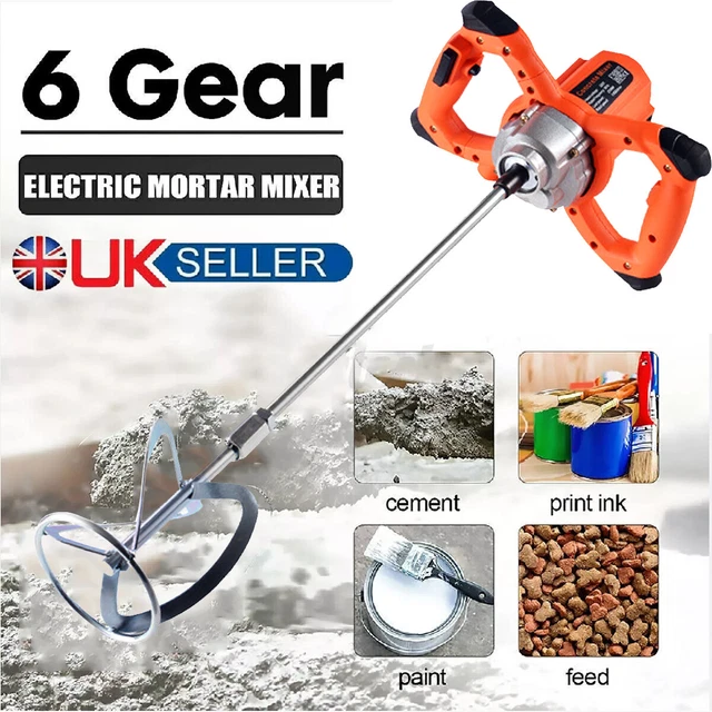 CEMENT MIXER, 2100W Electric Plaster Paddle Mixer Mortar Paint Stirrer ...