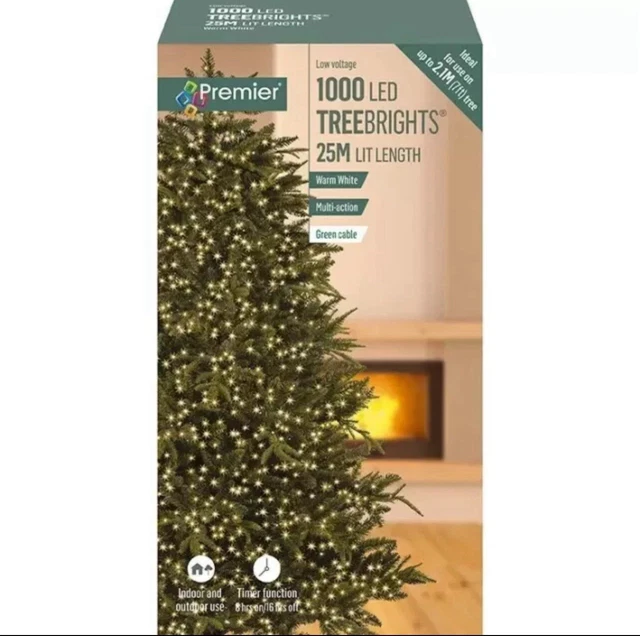 PREMIER DECORATIONS 1000 LED Multi Action Lights with Timer Red ...