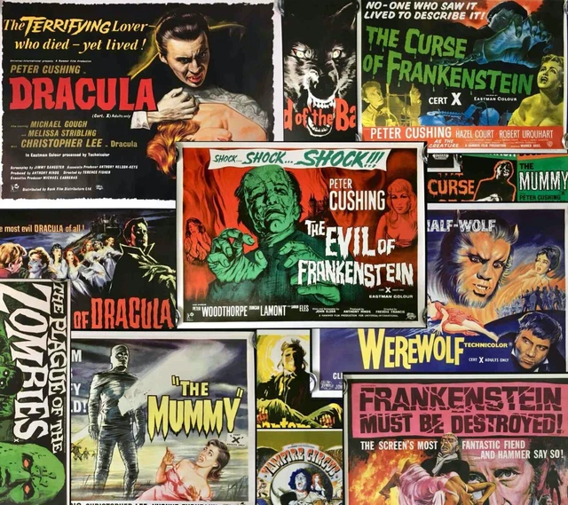 HAMMER OFFICIAL QUAD REPRO Movie Poster Collection 50th Anniversary ...