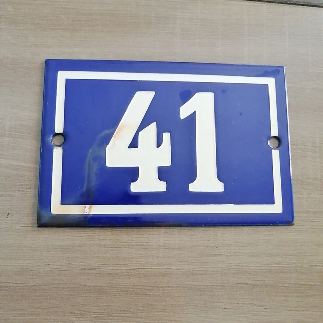 ANCIEN NUMÉRO DE rue, Maison plaque émaillée , Bleu n° 41 EUR 15,00 - PicClick FR