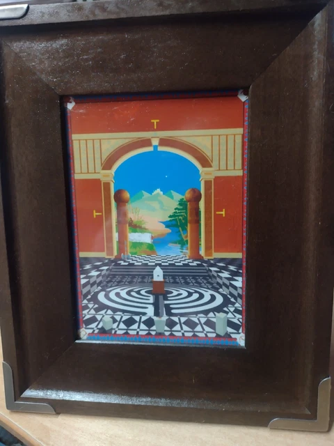 MARK MASTER MASON Tracing Board Print Frame 28 x 23cm. In good ... MARK MASTER MASON Tracing Board Print Frame 28 x 23cm. In good ...