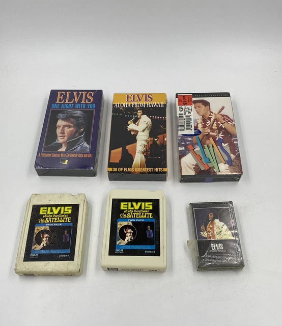 ELVIS MEDIA LOT 3 Sealed VHS 2 8 tracks and Sealed Cassette Tape £22.37 - PicClick UK