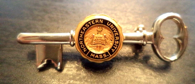 STUNNING VINTAGE ESTATE Northeastern University Mass Key 1 3/8" Brooch ...
